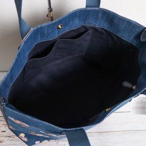 Coach | Bags | Nwt Coach 949 Denim Canvas Tote With Floral Box | Poshmark